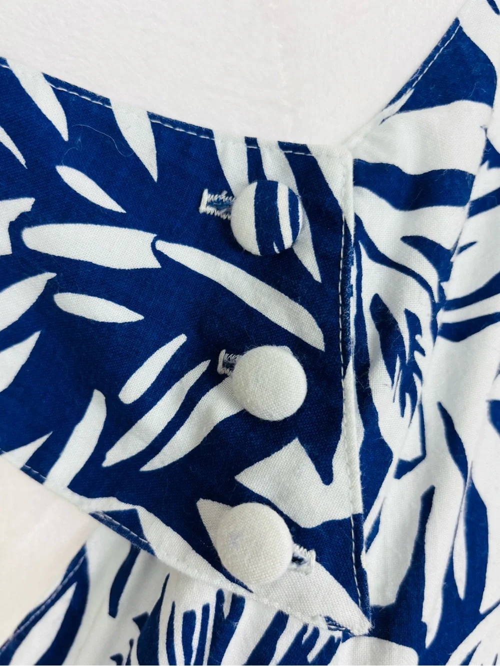 Kamisato | Dresses | Vintage Kamisato Blue White Tropical Floral Halter ...